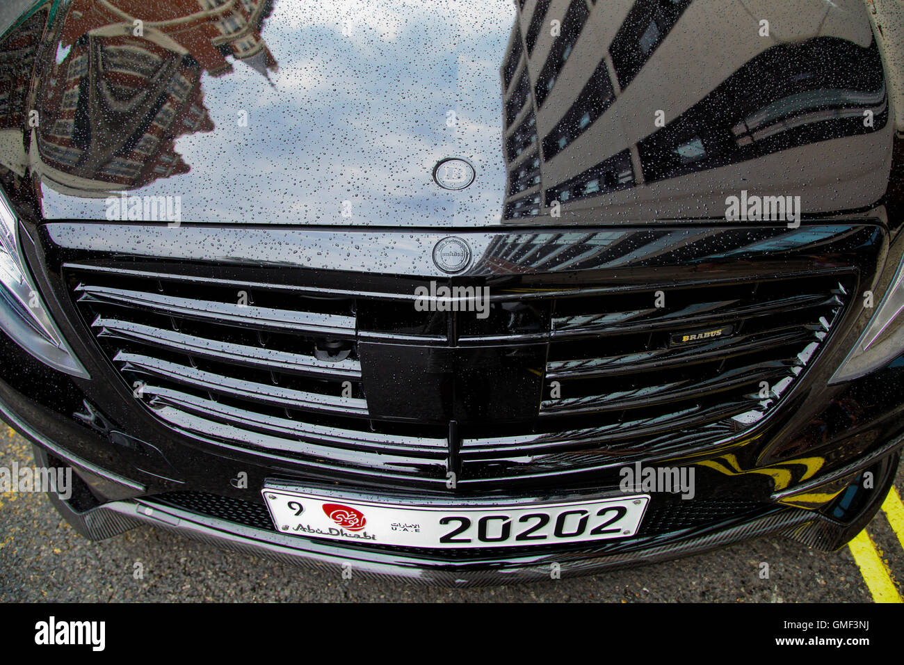 Knightsbridge, London, 25 Aug 2016 - Brabus with Abu Dhabi licence ...