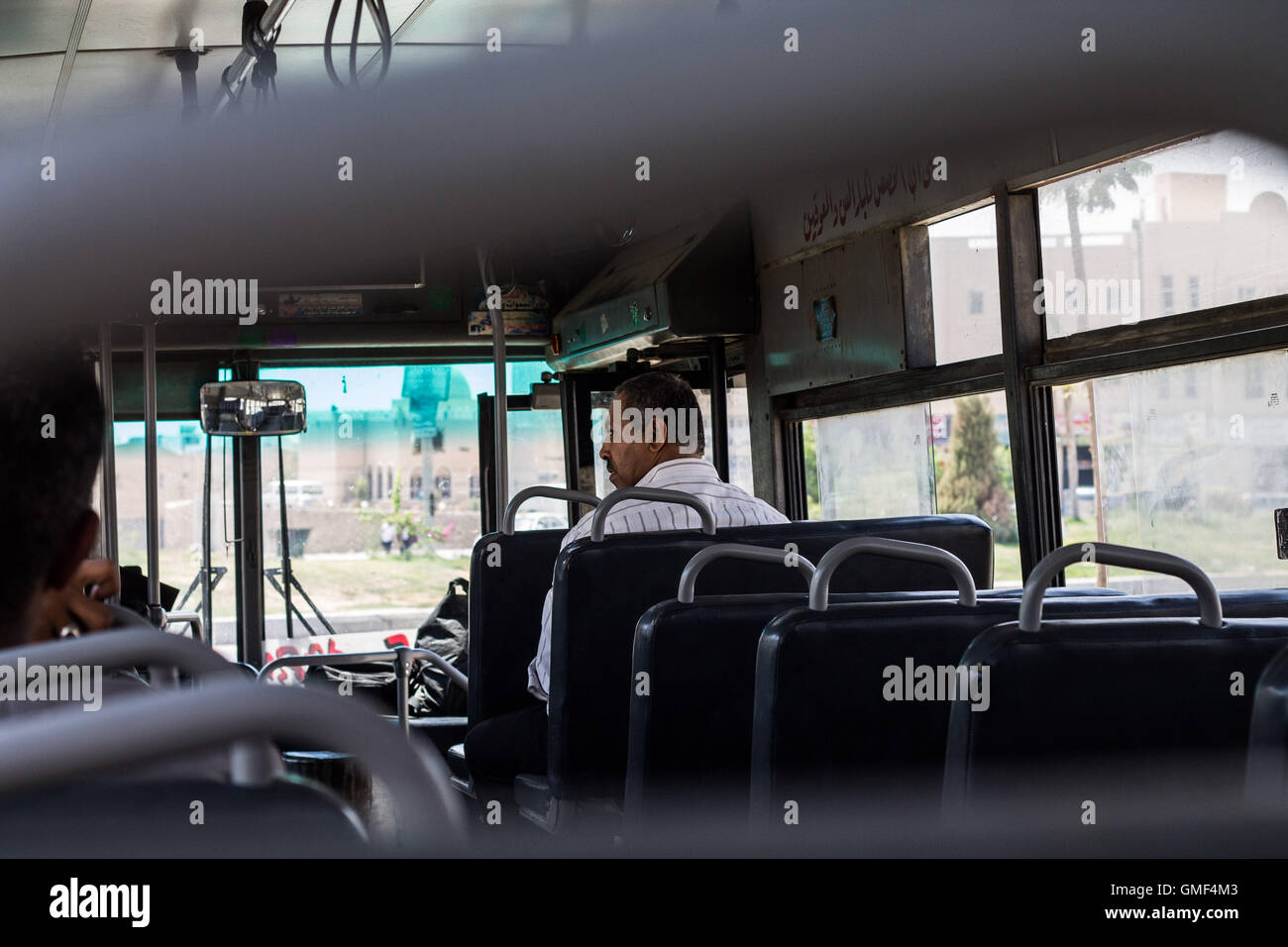 Egypt. 25th Aug, 2016. People riding public transportation bus in Giza ...