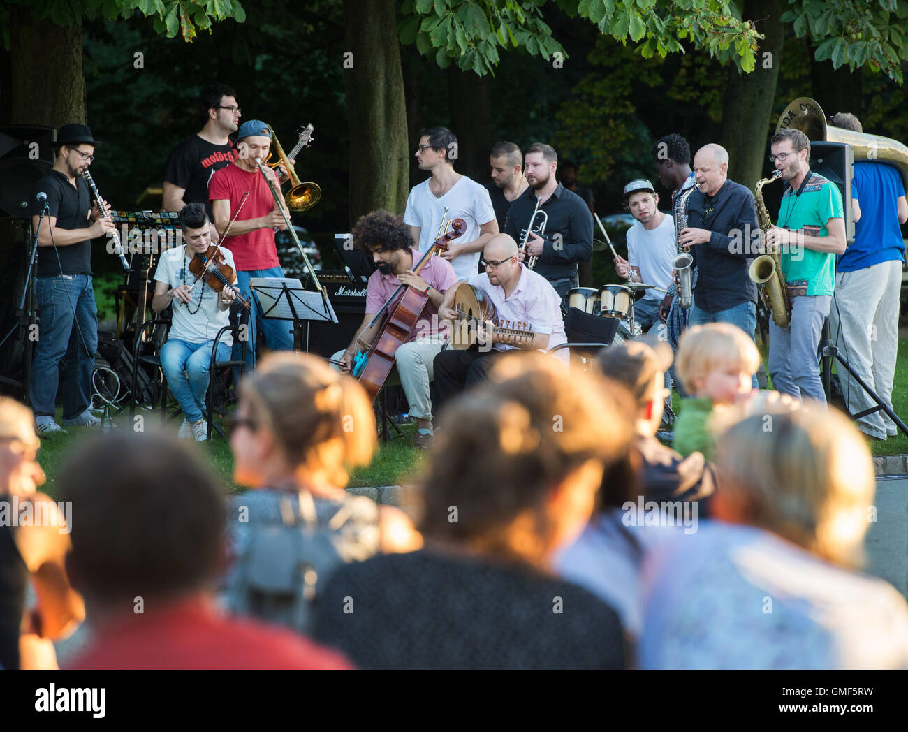 Dresden, Germany. 18th Aug, 2016. The band 'Banda Internationale', in ...