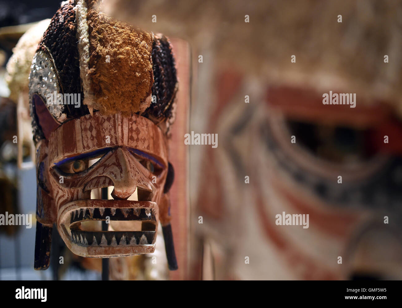 Berlin, Germany. 11th Aug, 2016. Masks, ancestral poles and animal ...