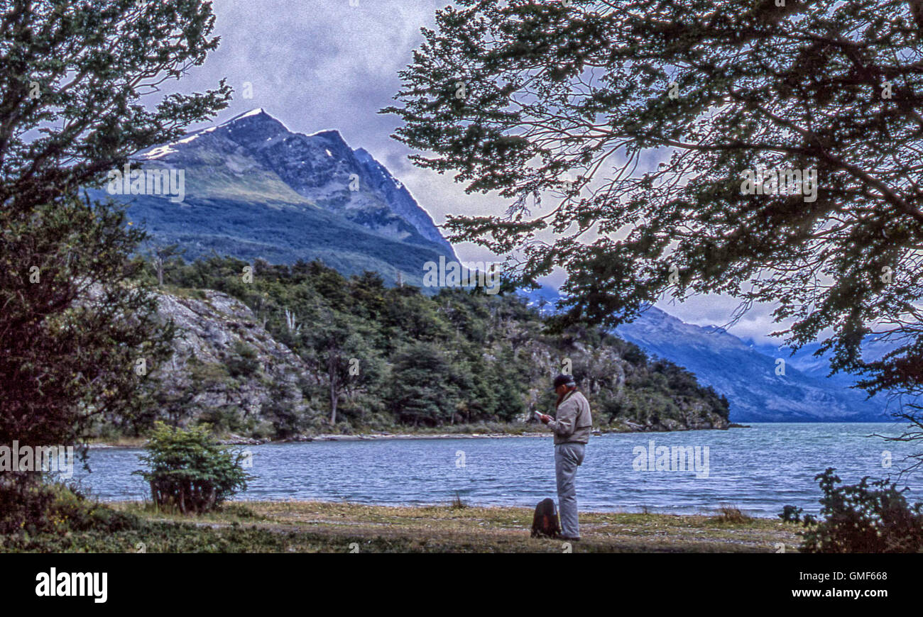 Tierra del Fuego National Park, Argentina. 9th Feb, 2003. A tourist ...