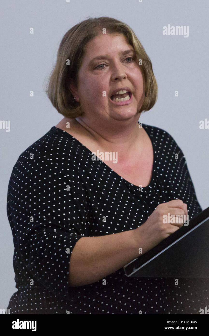 London, UK. 25th August 2016. UKIP Leadership Candidate, Lisa Duffy ...
