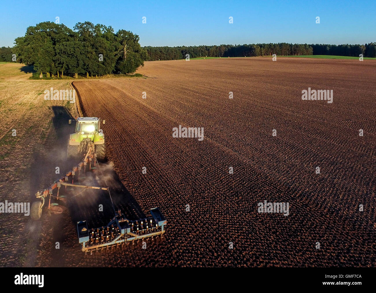 Treplin, Germany. 25th Aug, 2016. An aerial photo from a drone shows a ...