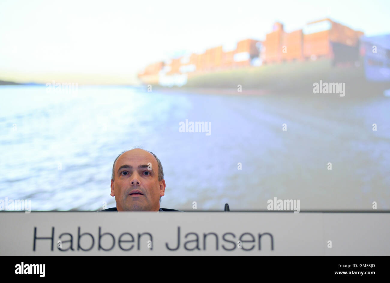 Hamburg, Germany. 26th Aug, 2016. CEO of Hapag-Lloyd AG, Rolf Habben ...