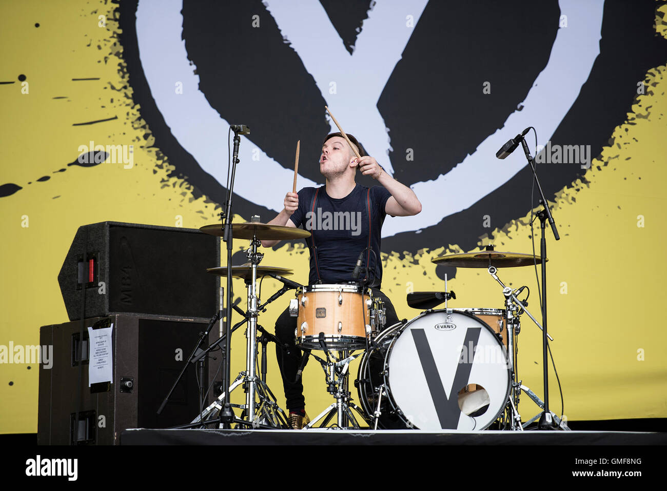 Leeds, UK. 26th August 2016. Ally Dickaty, Danny Dolan and Matt Rose of ...