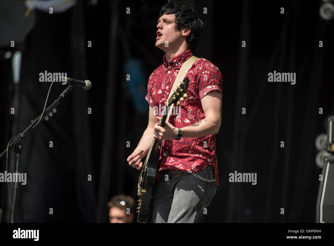 Leeds, UK. 26th August 2016. Ally Dickaty, Danny Dolan and Matt Rose of ...