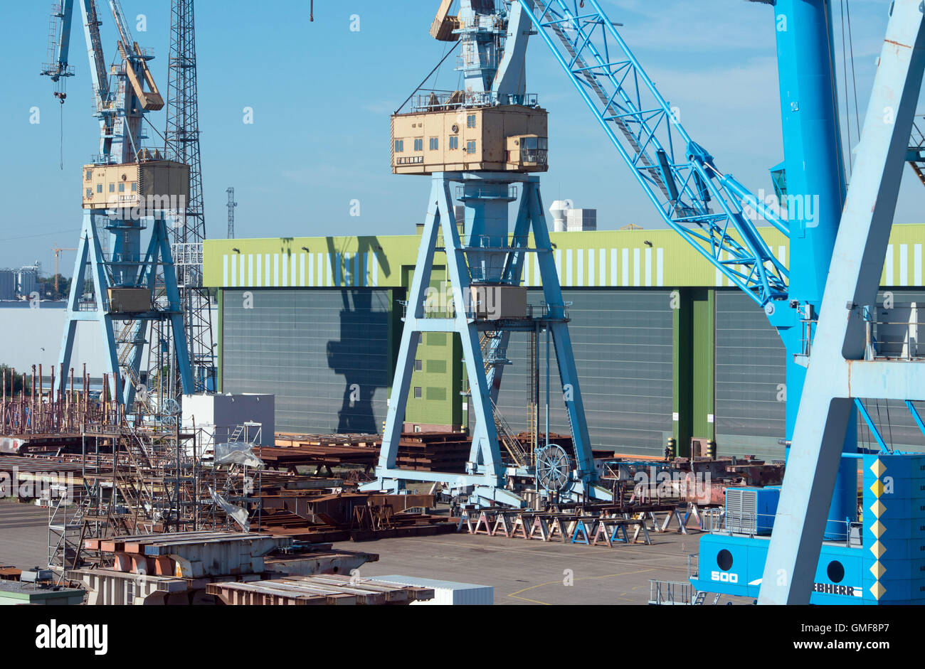 Stralsund, Germany. 26th Aug, 2016. The premises of the shipyard and ...