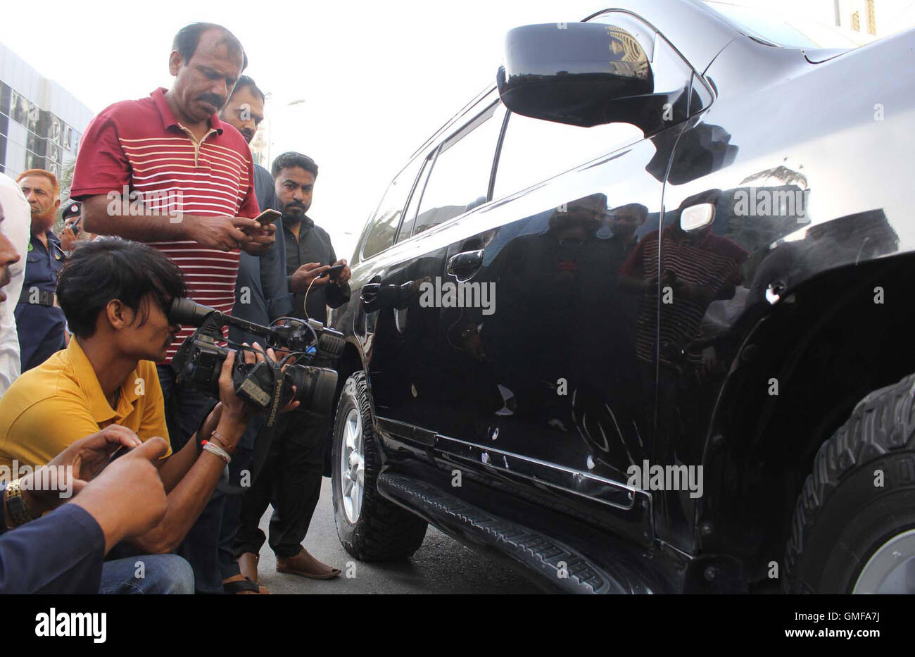 Pakistan. 26th August, 2016. Views of venue after attack on PTI leaders ...