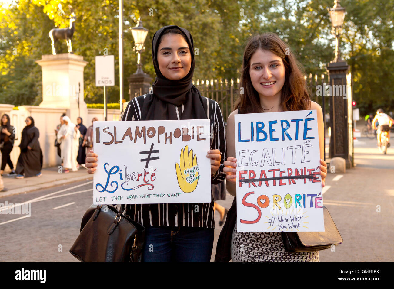Burkini france protest hi-res stock photography and images - Alamy
