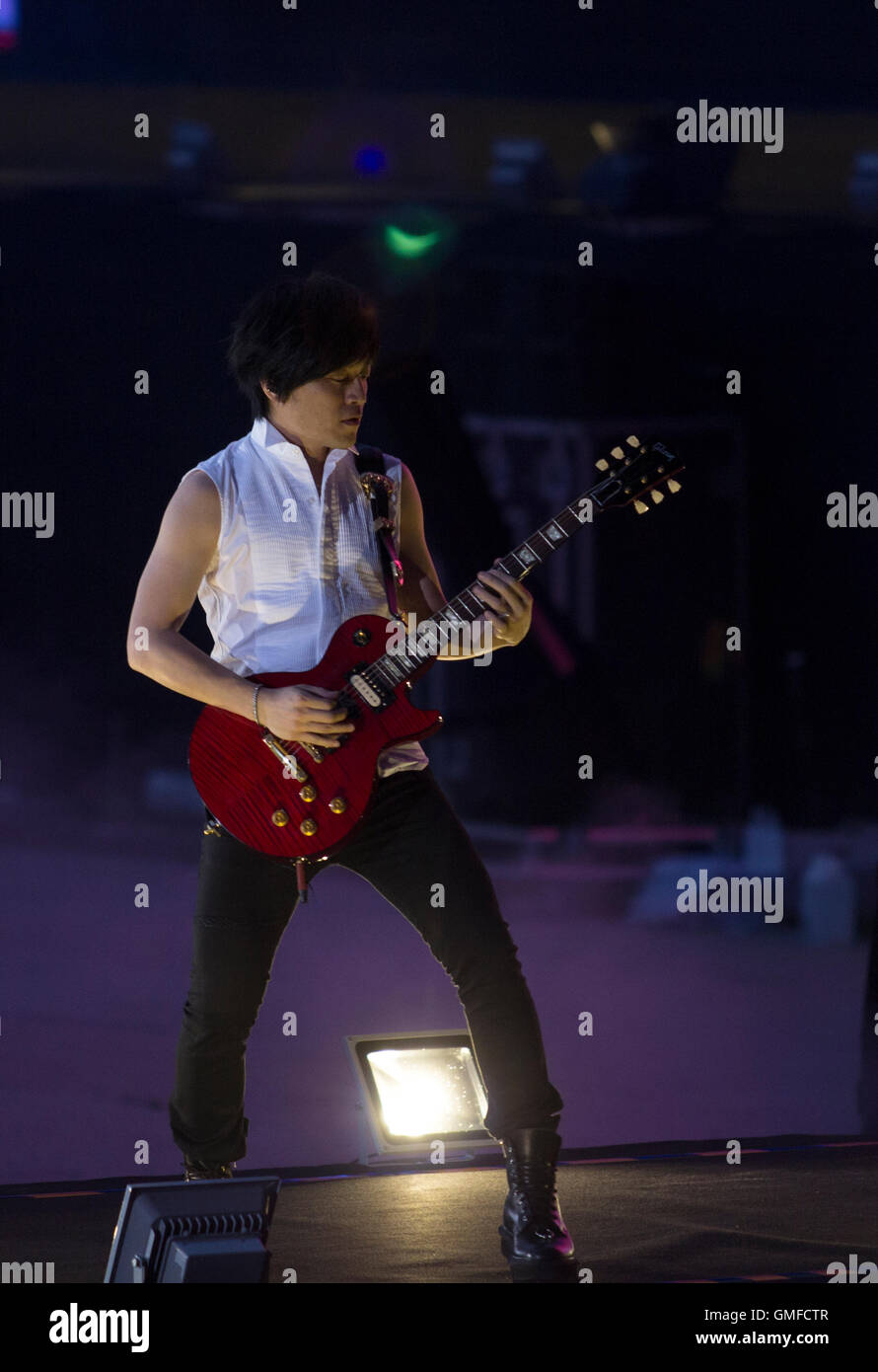Beijing, China. 26th Aug, 2016. Monster, guitarist of rock band Mayday ...