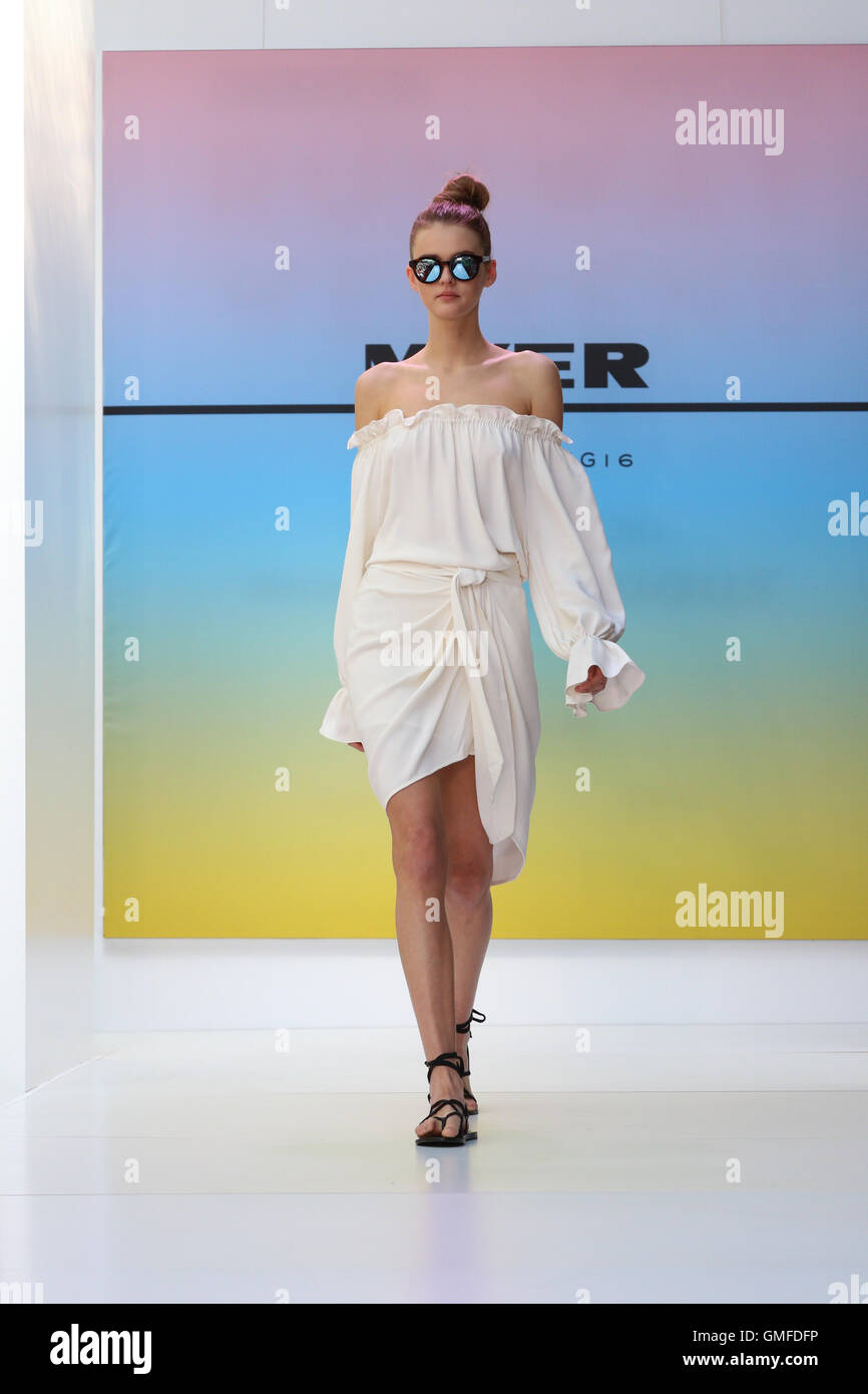 Sydney, Australia. 27th Aug, 2016. Models showcase designs at the Myer ...