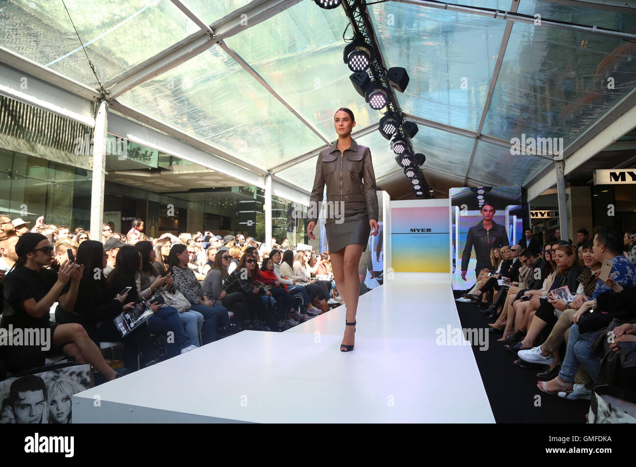 Sydney, Australia. 27th Aug, 2016. Models showcase designs at the Myer ...