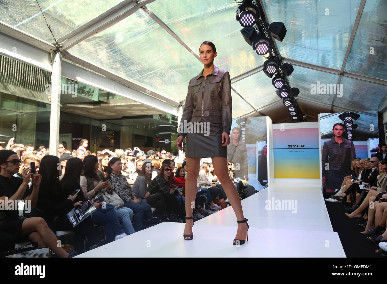 Sydney, Australia. 27th Aug, 2016. Models showcase designs at the Myer ...