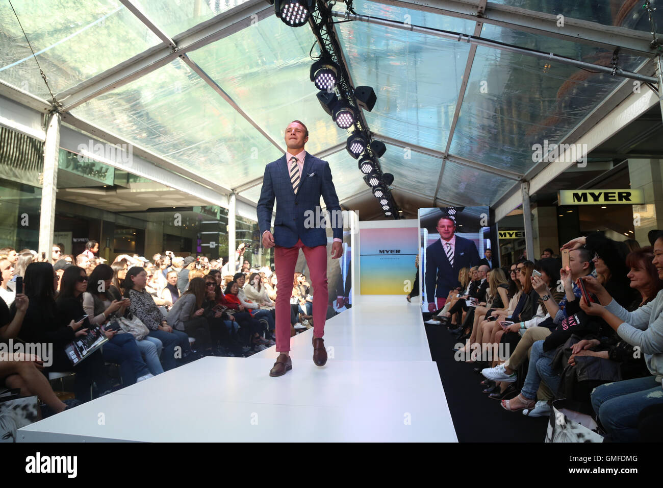Sydney, Australia. 27th Aug, 2016. Models showcase designs at the Myer ...