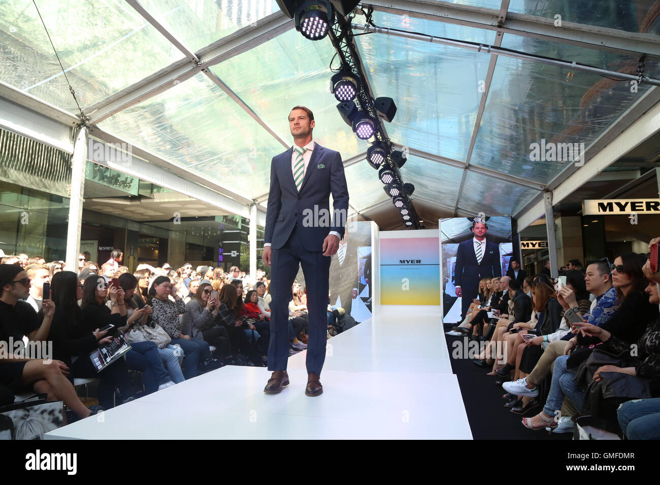 Sydney, Australia. 27th Aug, 2016. Models showcase designs at the Myer ...