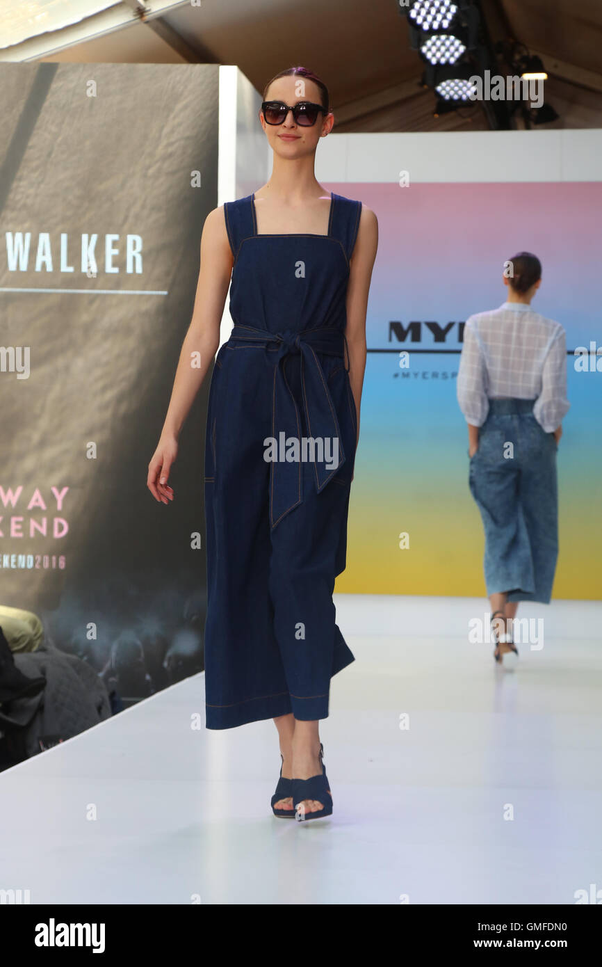 Sydney, Australia. 27th Aug, 2016. Models showcase designs at the Myer ...