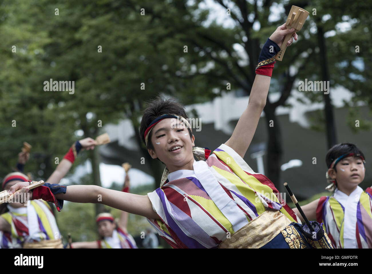 Tokyo, Japan. 27th Aug, 2016. Participants perform a folk dance during ...