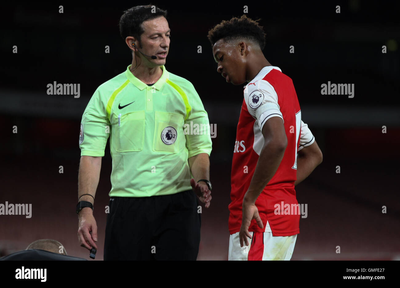 Emirates Stadium, North London 26 Aug 2016 - Chuba Akpom of Arsenal ...