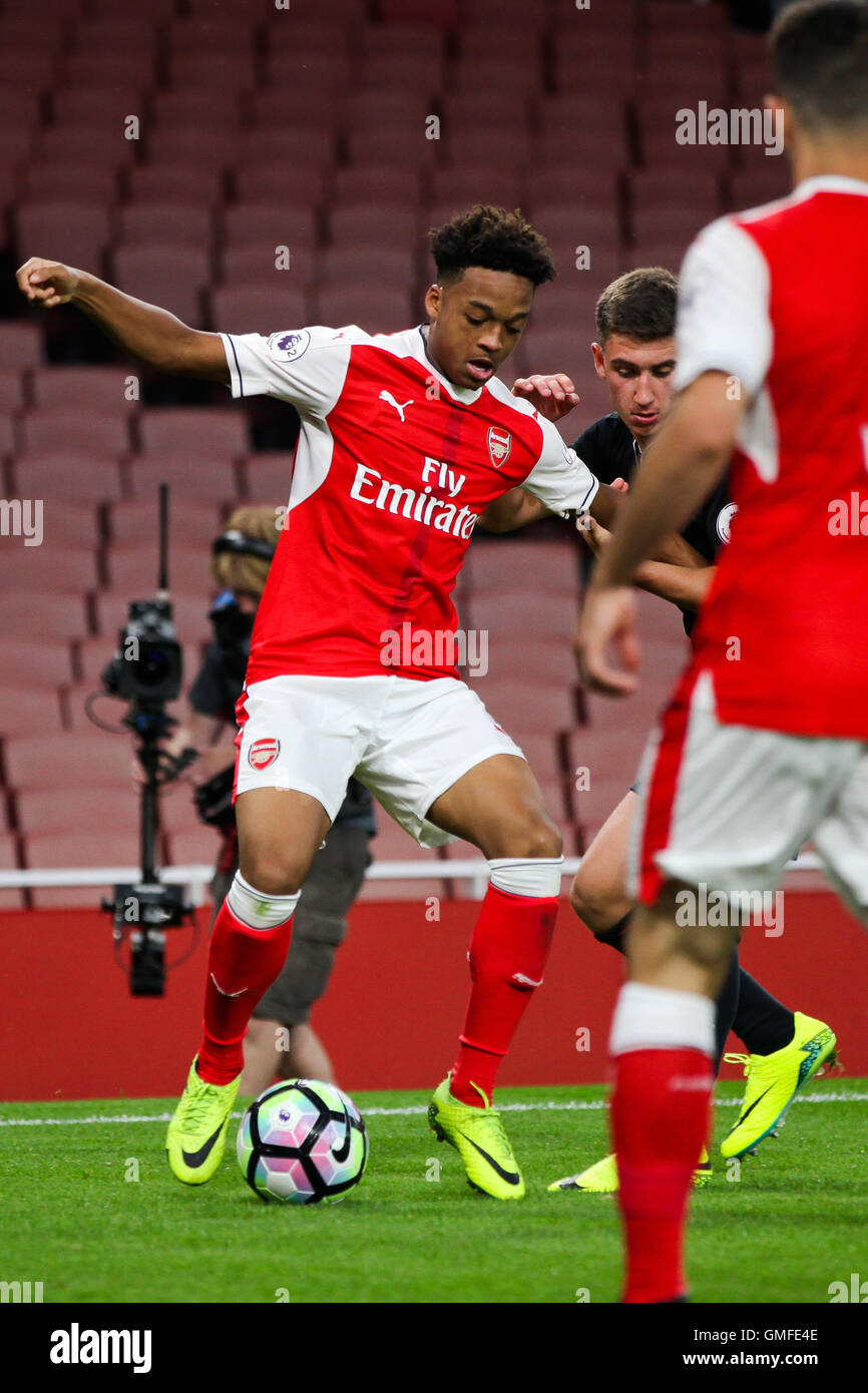 Emirates Stadium, London, UK. 26th Aug, 2016. Chuba Akpom of Arsenal ...