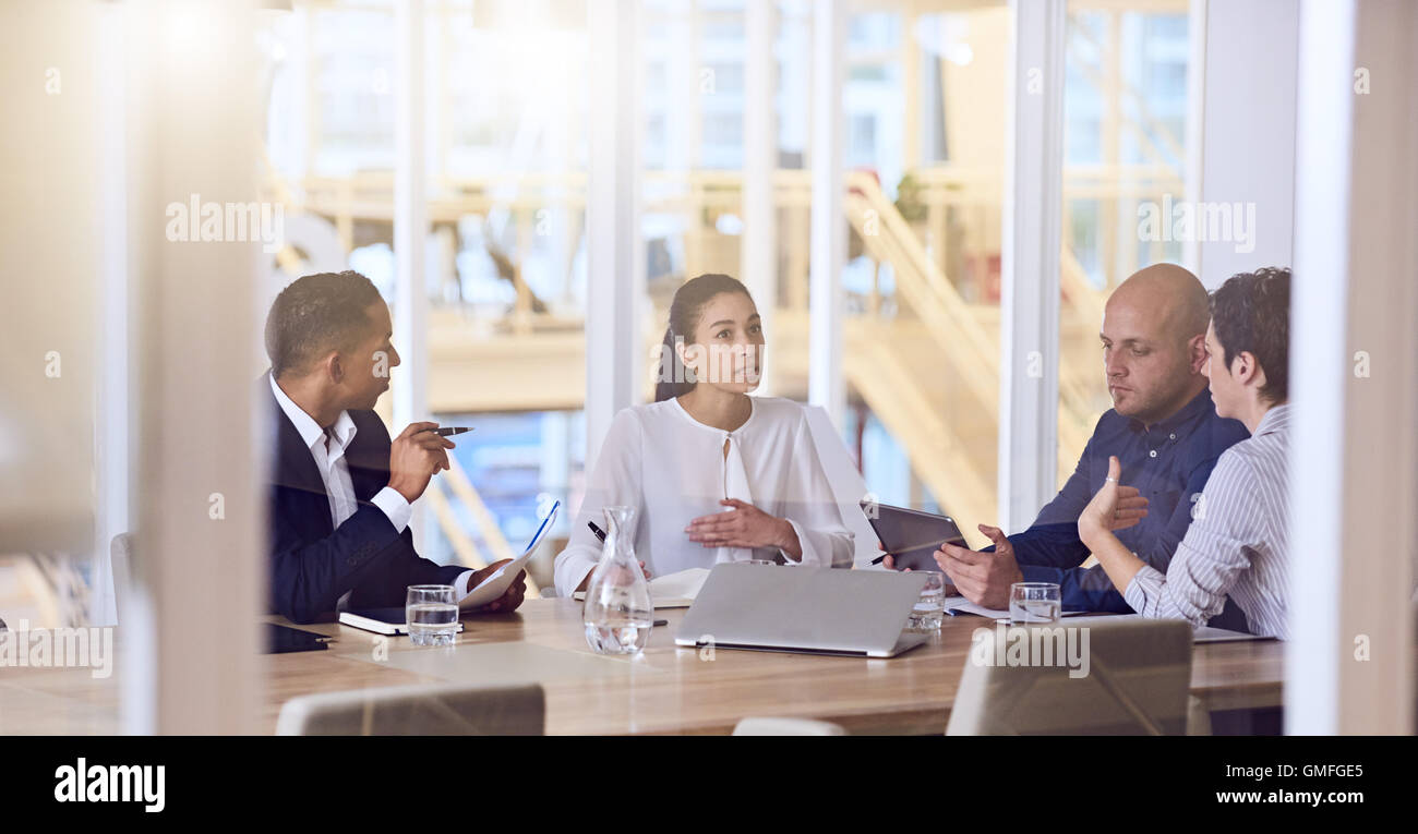 business people talking during meeting in modern offices Stock Photo ...