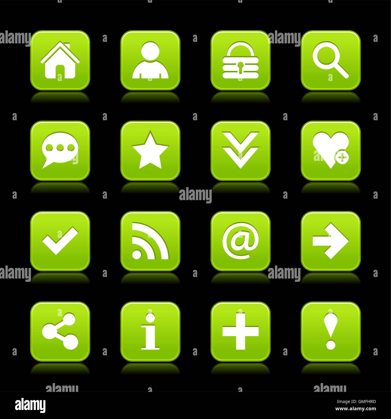 16 green satin icon with white basic sign on rounded square web button ...