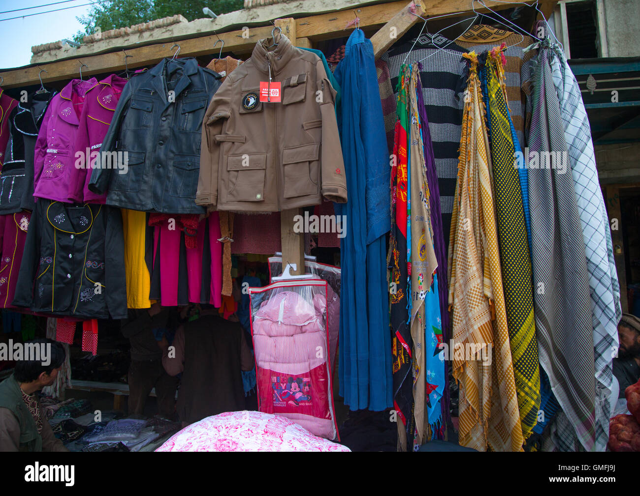 Burka for sale in the market, Badakhshan province, Ishkashim ...