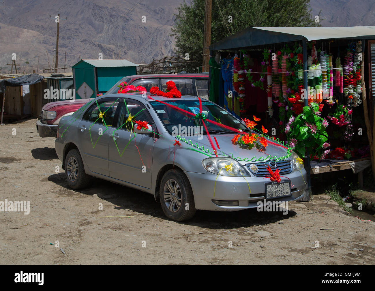 Afghan car decorated for a wedding, Badakhshan province, Ishkashim ...