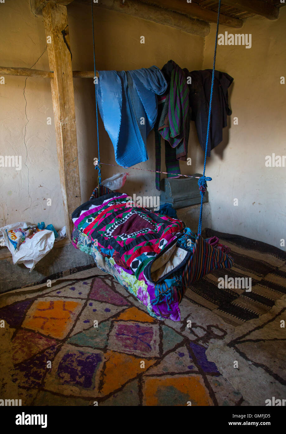 Burka in front of a baby craddle, Badakhshan province, Zebak ...