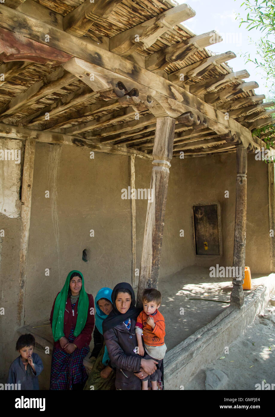 Roof detail of a traditional house, Badakhshan province, Zebak ...
