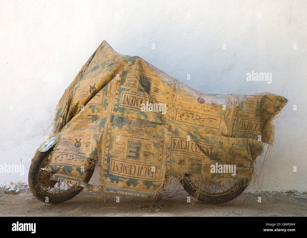 Wrapped motorcycle, Badakhshan province, Khandood, Afghanistan Stock ...