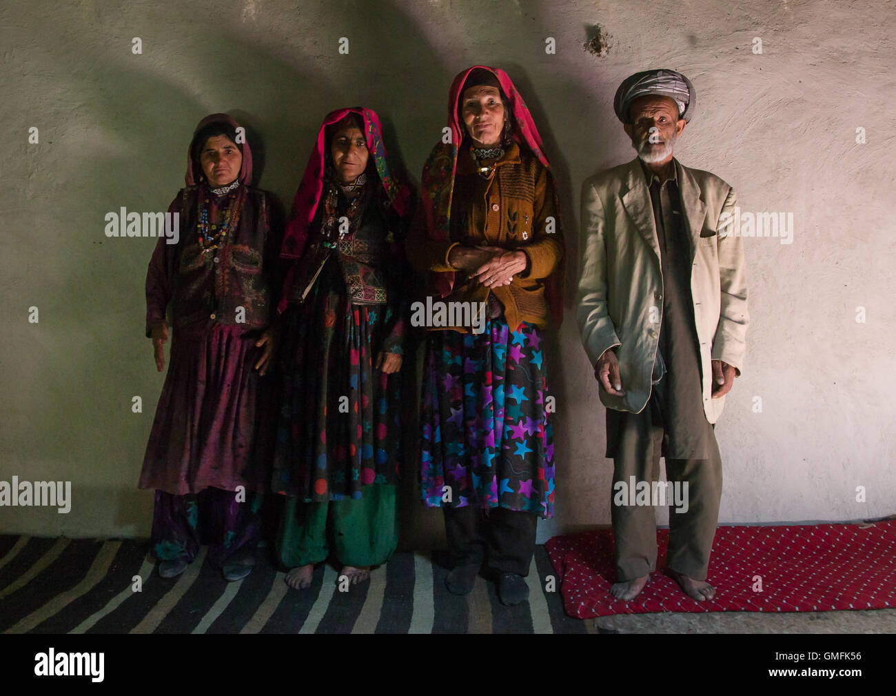 Afghan family inside their house, Badakhshan province, Wuzed ...