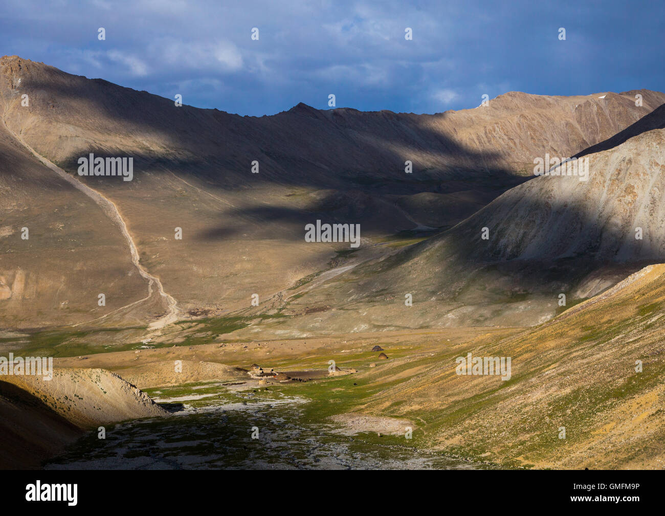 Wakhi village in the pamir mountains, Big pamir, Wakhan, Afghanistan ...