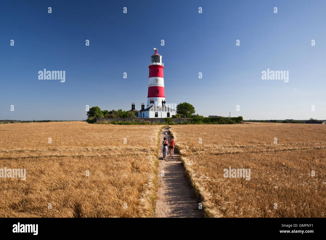 Happisburgh Lighthouse, built in the late 18th century and the only ...