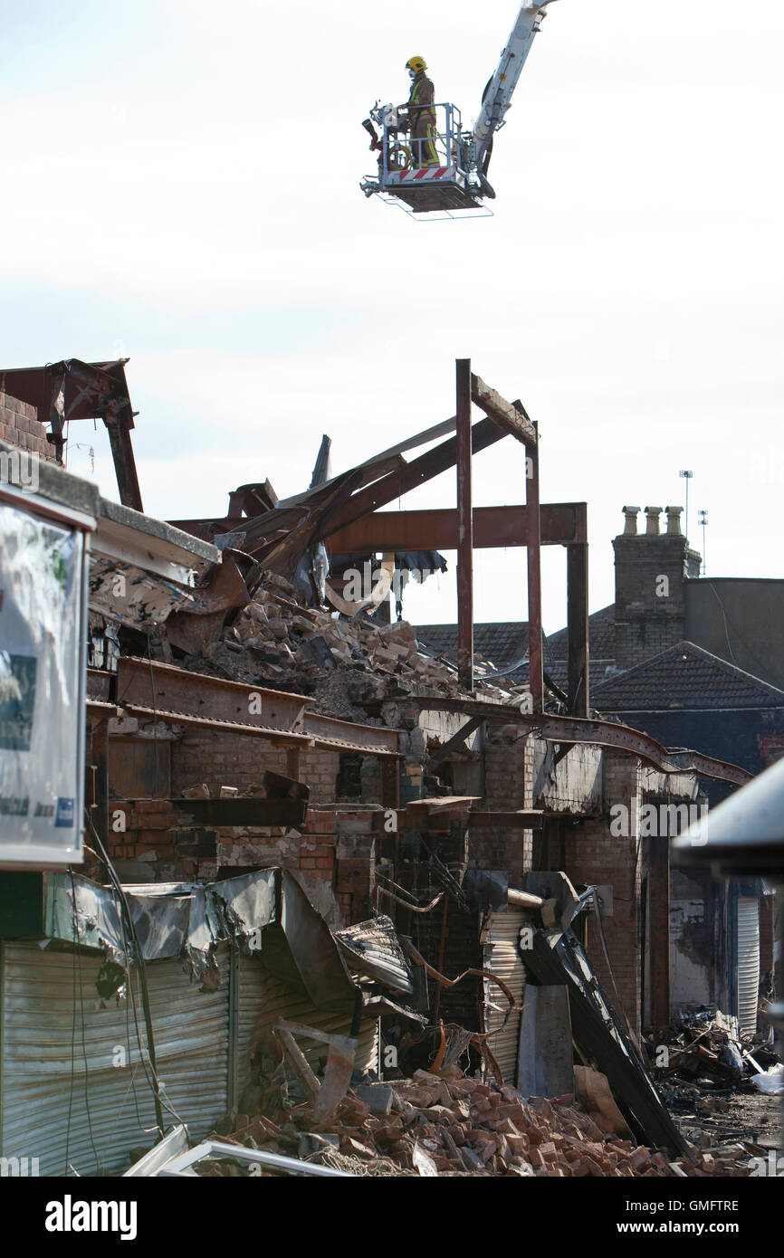 The burnt out retail units and bowling alley in Great Yarmouth ...
