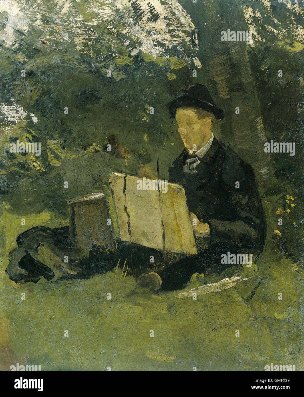 Jan verkade painting under a tree hattem hi-res stock photography and ...