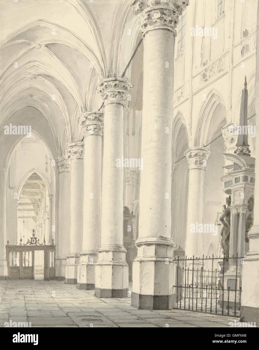 Interior of the New Church in Delft, by Johannes Jelgerhuis, 1819 ...