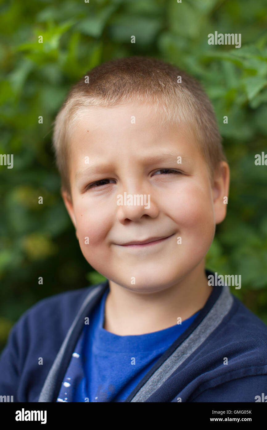 Portrait of a boy in nature Stock Photo - Alamy