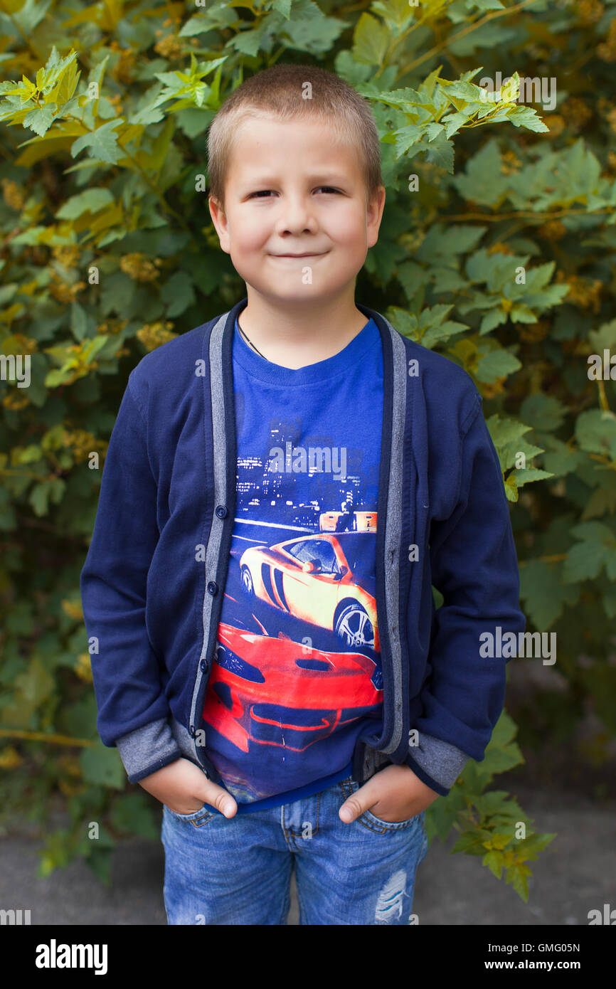 Portrait of a boy in nature Stock Photo - Alamy