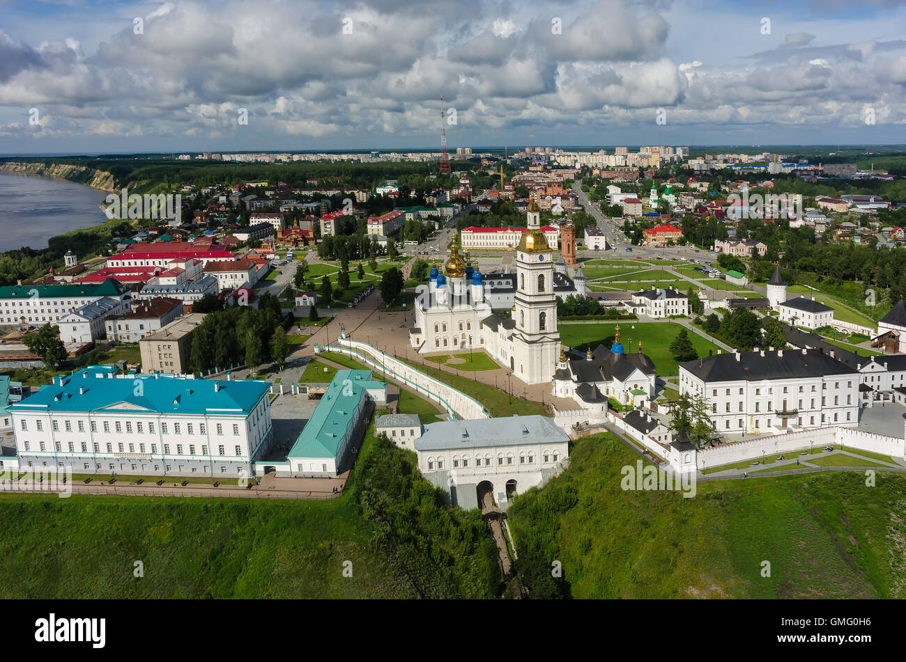 Aerial view onto Tobolsk Kremlin Stock Photo - Alamy