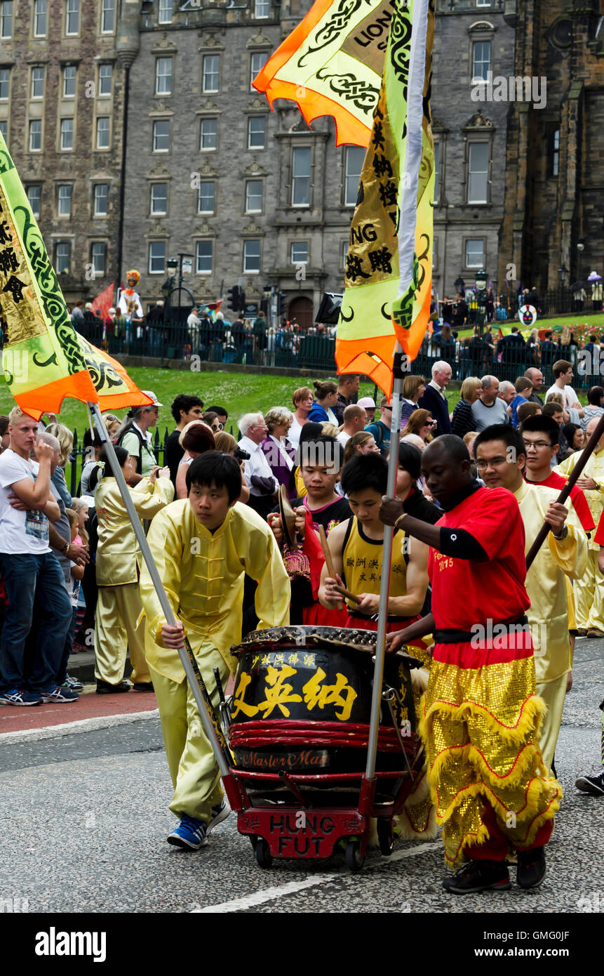 Chinese drummers taking part in the Cavalcade, part of the Edinburgh ...