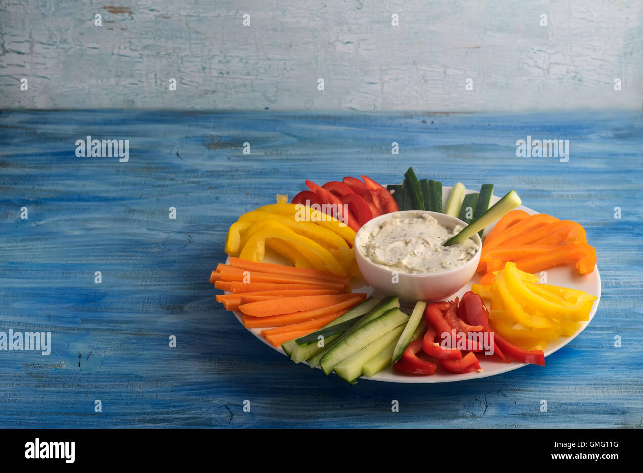 Raw vegetables as stick with dip hi-res stock photography and images ...