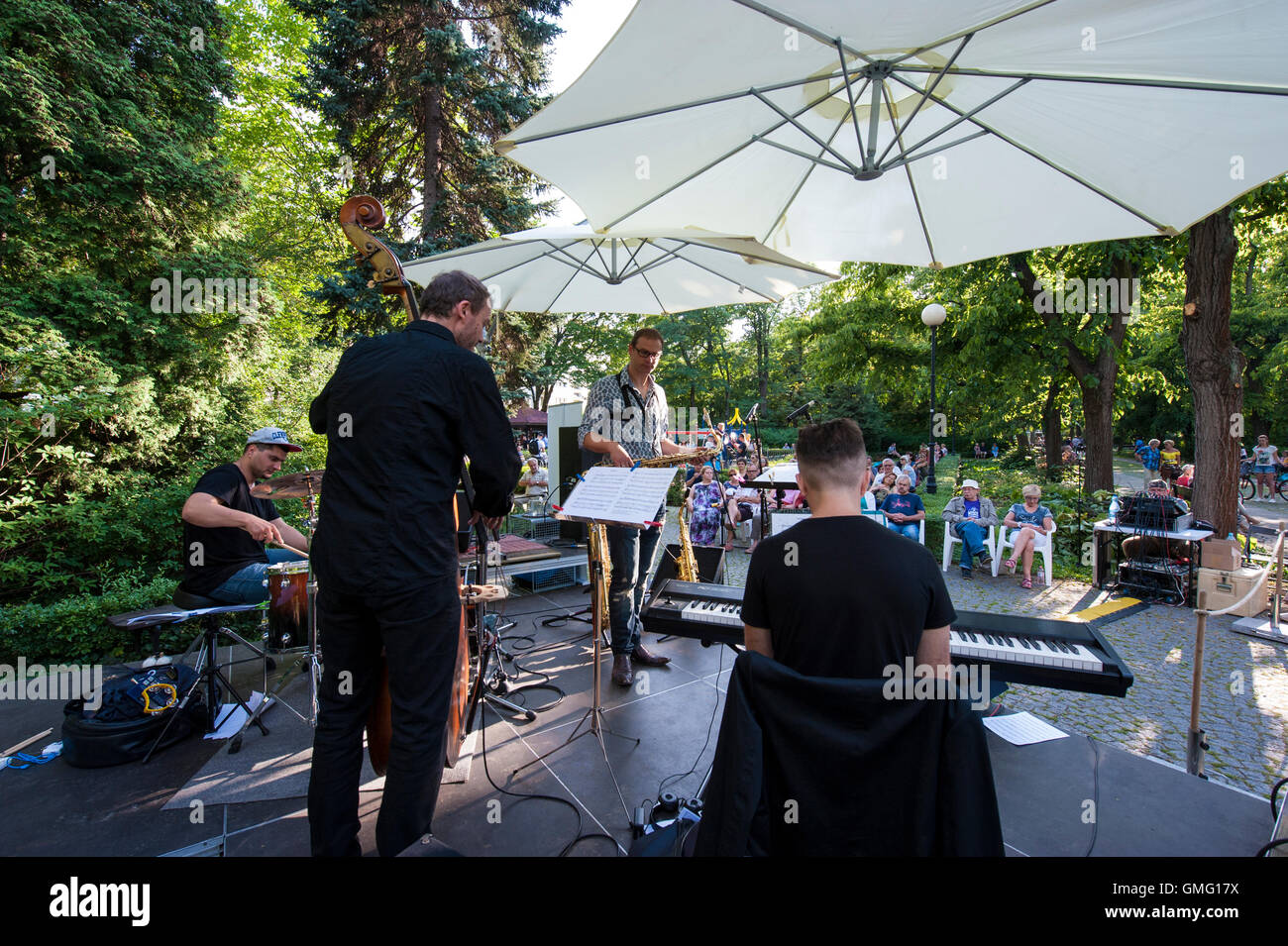 An open-air concert in a park in Warsaw, Poland Stock Photo - Alamy