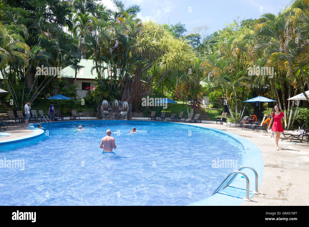 Guests in the swimming pool, Hotel Villas Rio Mar, Dominical, Costa ...