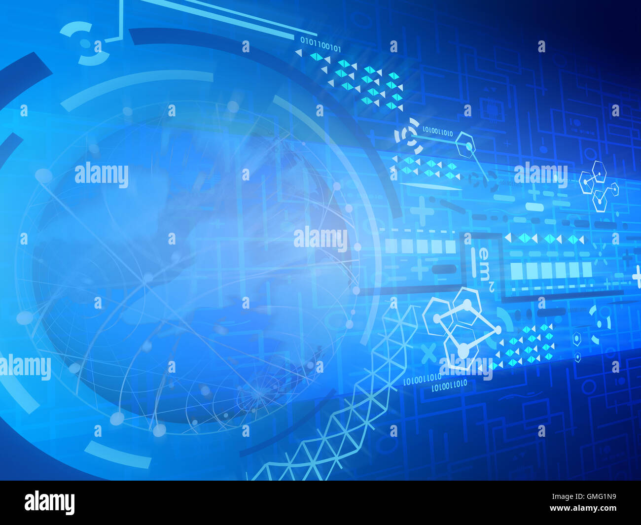 Technology abstract blue background Stock Photo - Alamy