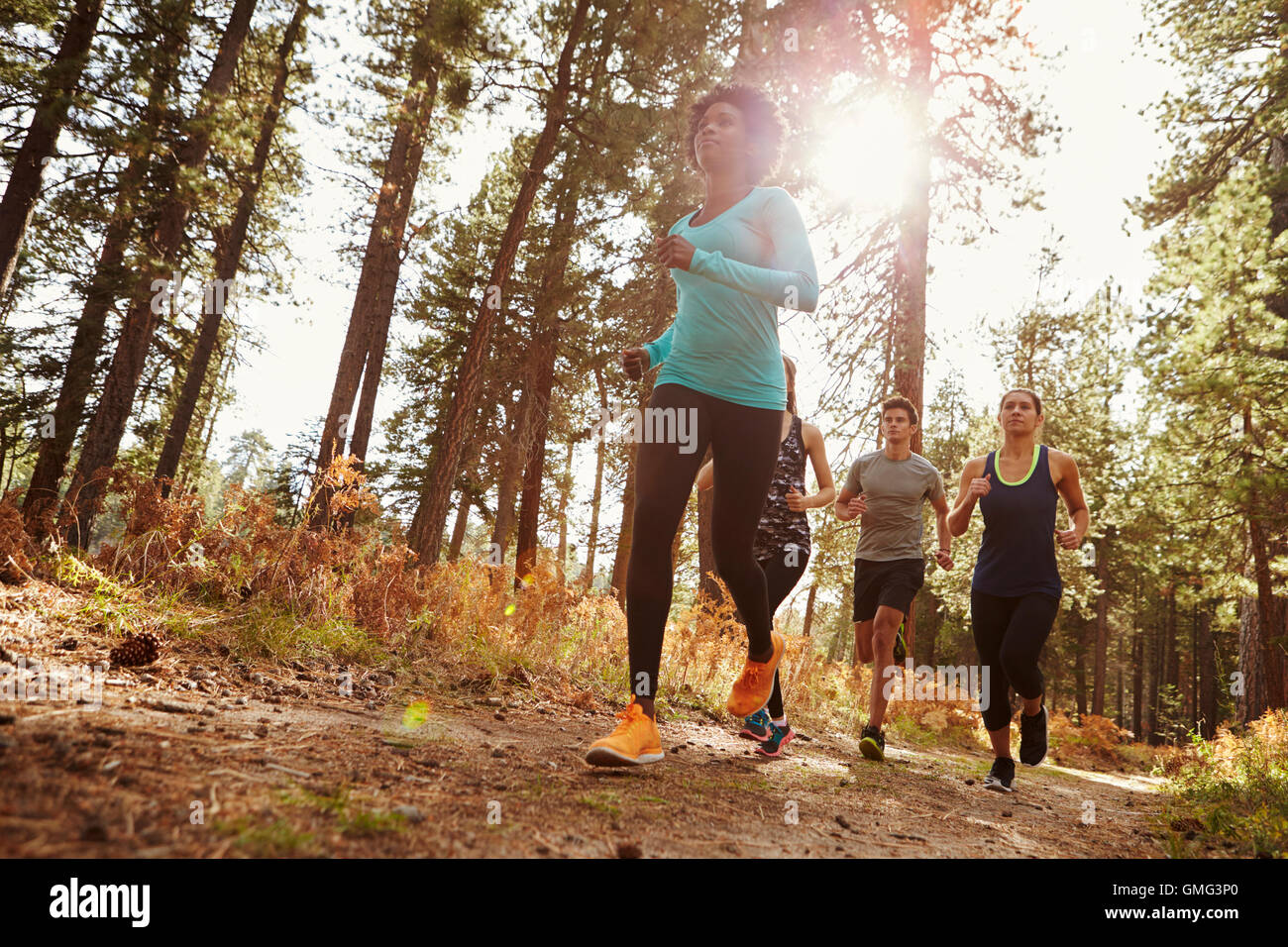 Group friends millennials running hi-res stock photography and images ...