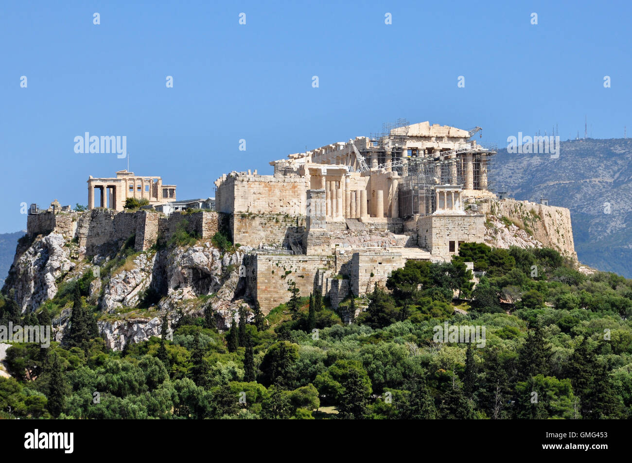 Panoramic view of the Acropolis and Parthenon of Athens, Greece Stock ...