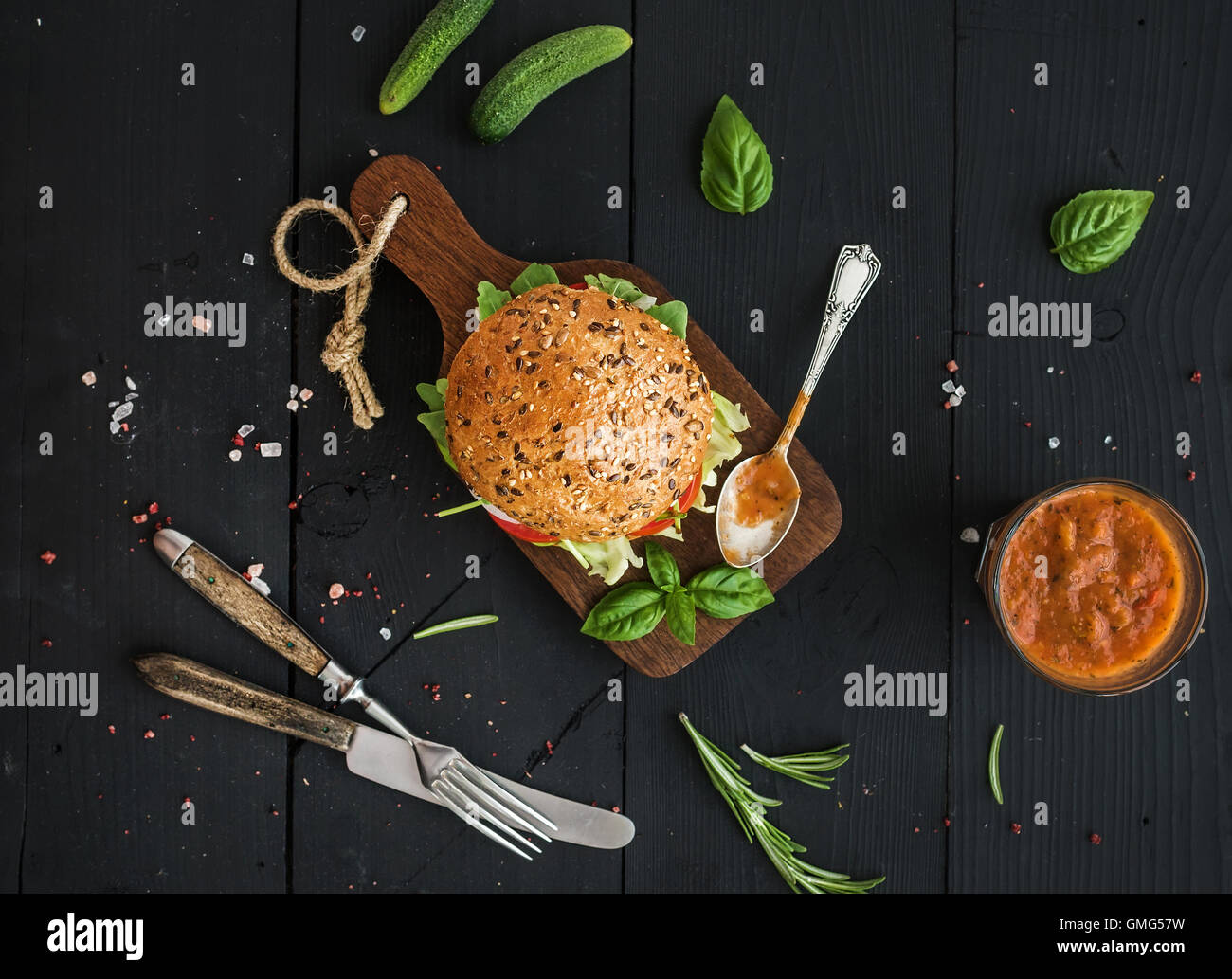 Burger Top View High Resolution Stock Photography and Images - Alamy
