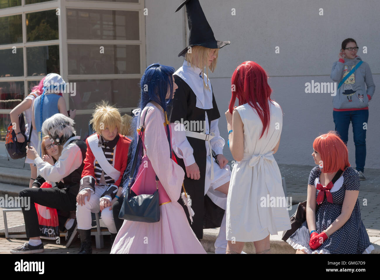 BRNO, CZECH REPUBLIC - APRIL 30, 2016: Group of cosplayers at Animefest ...