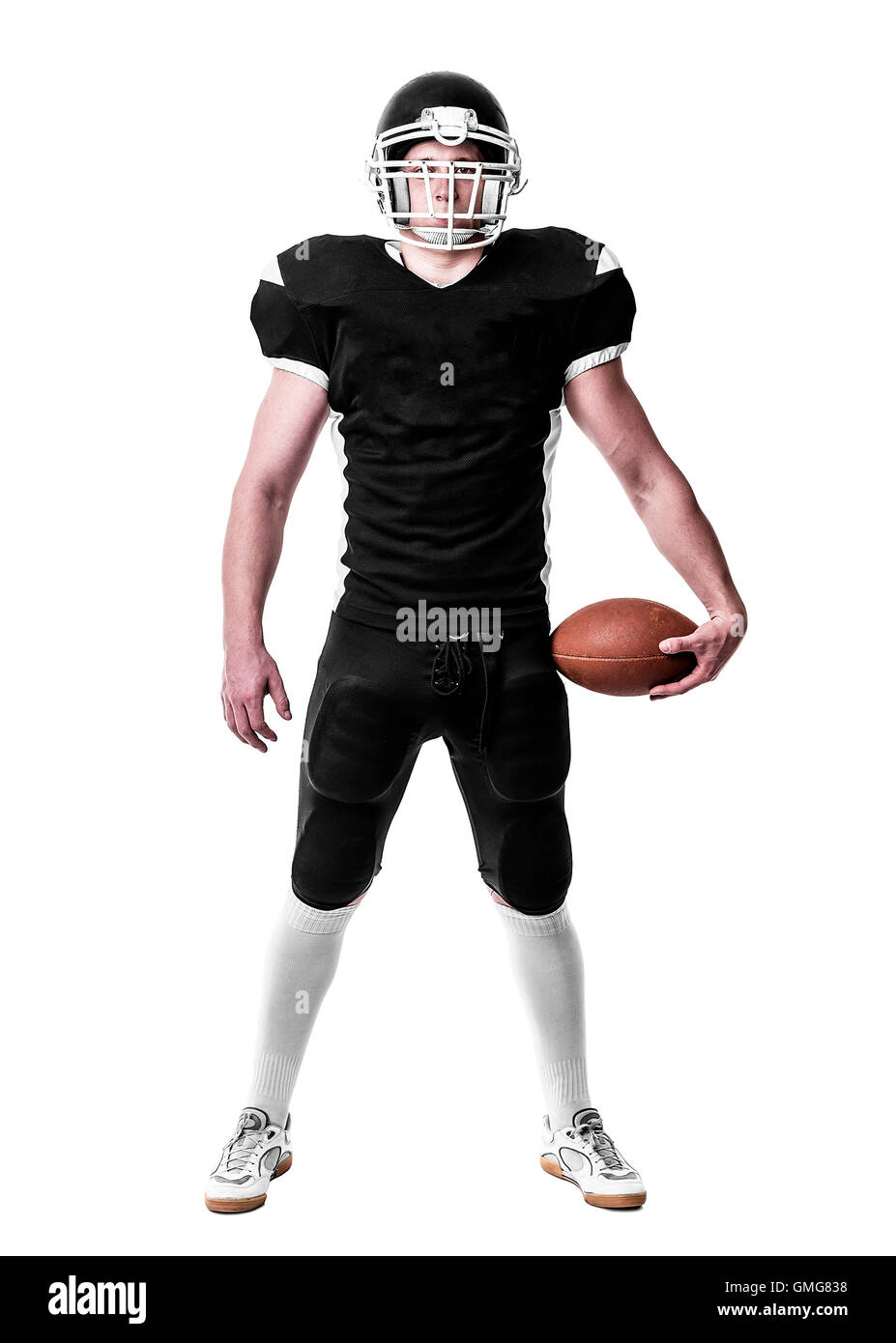 American football player isolated on white background Stock Photo - Alamy