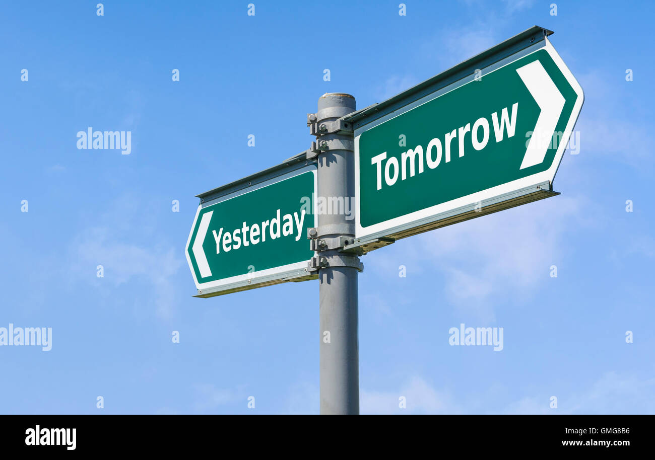 Yesterday is tomorrow hi-res stock photography and images - Alamy
